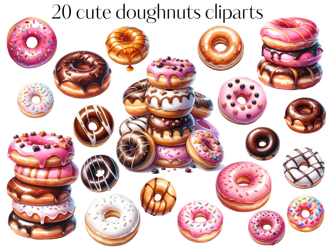 20 Doughnut Clipart Donut Clipart Food Clipart Treats Clipart Bakery ...