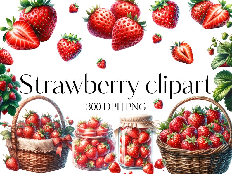 18 Strawberry Clipart High Quality Strawberry PNG Watercolor Strawberry ...