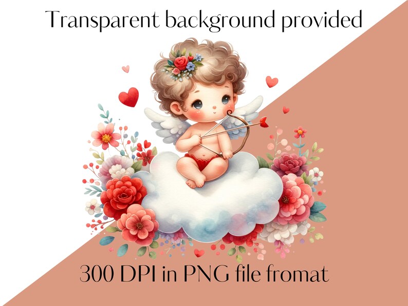 12 Cupid Clipart Watercolor Baby Angel Clipart PNG SVG Nursery Clipart ...