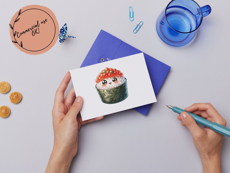 20 Cute Sushi Clipart Food Clipart Sushi PNG Watercolor Sushi Clipart ...