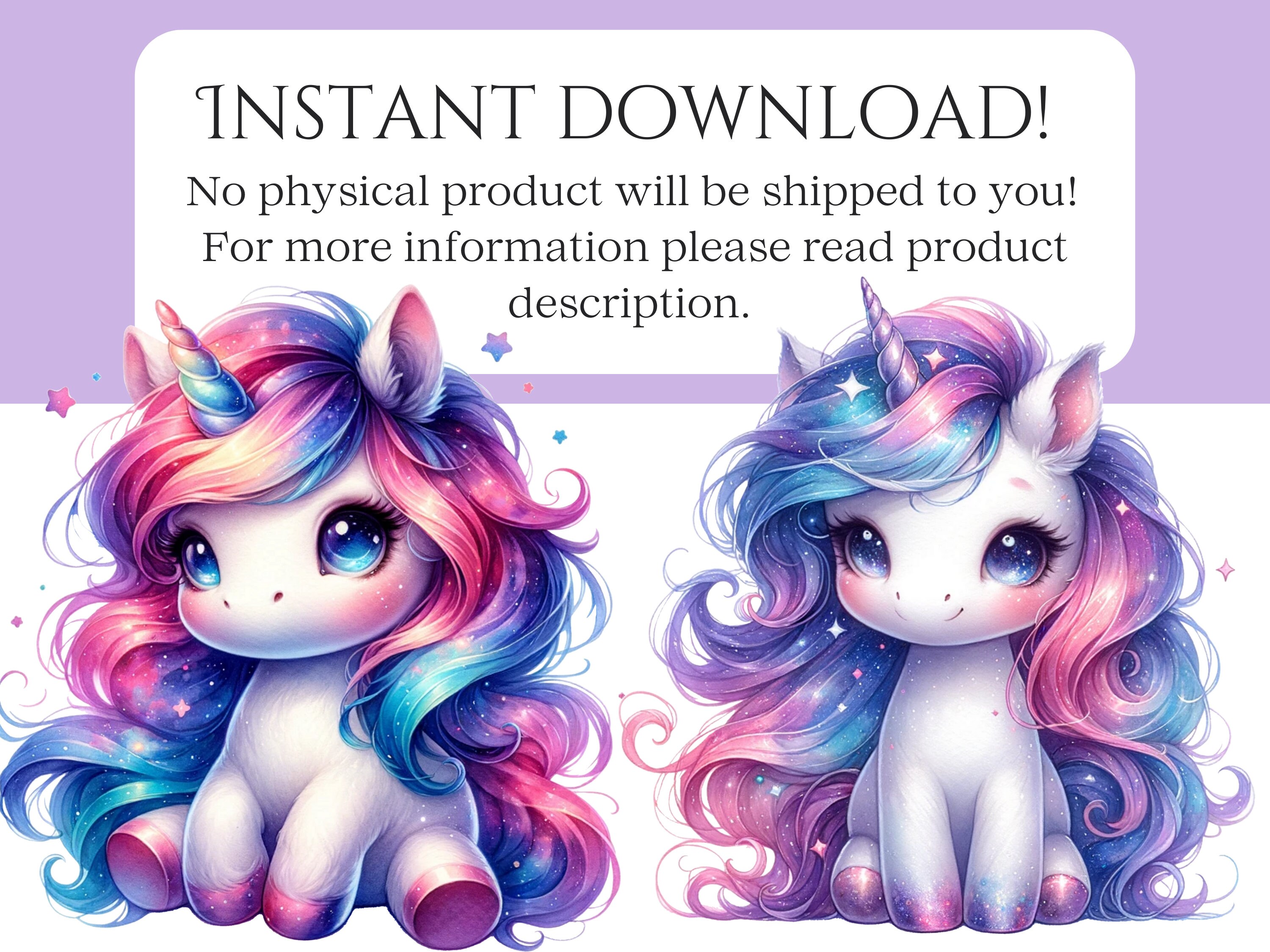 15 Magical Unicorn Clipart Bundle Rainbow Unicorn Clip Art Elements ...