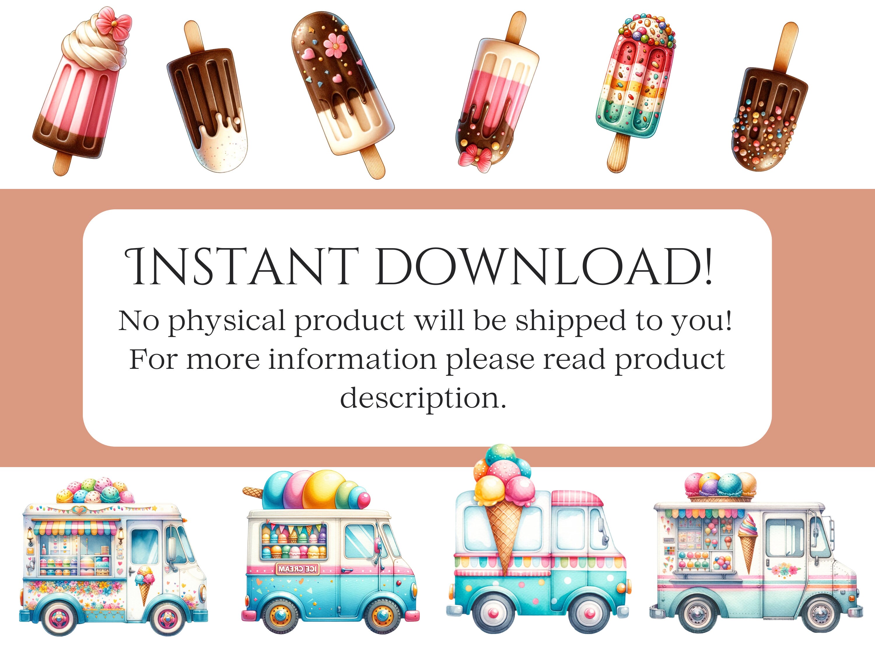 29 Ice Cream Clipart Digital Stickers Ice Cream PNG SVG Cricut Stickers ...