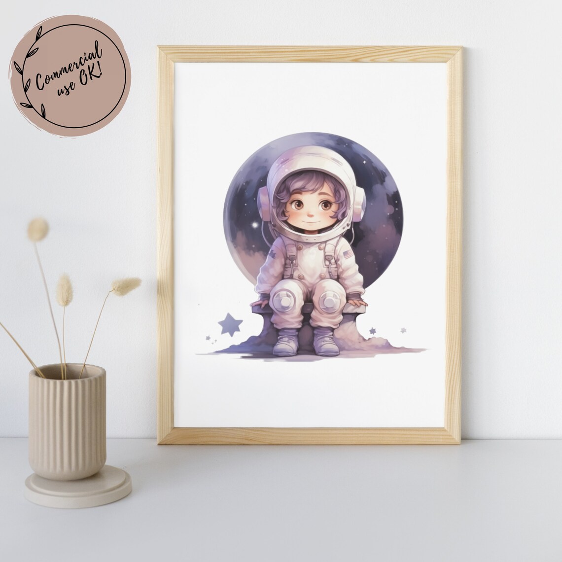 Girl Astronaut Clipart 1 PNG JPG Space Clipart Astronaut Wall Art ...