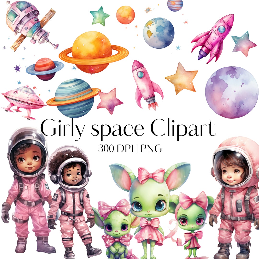 20 Girl Astronaut Clipart Planets Clipart Alien Clipart PNG Transparent ...