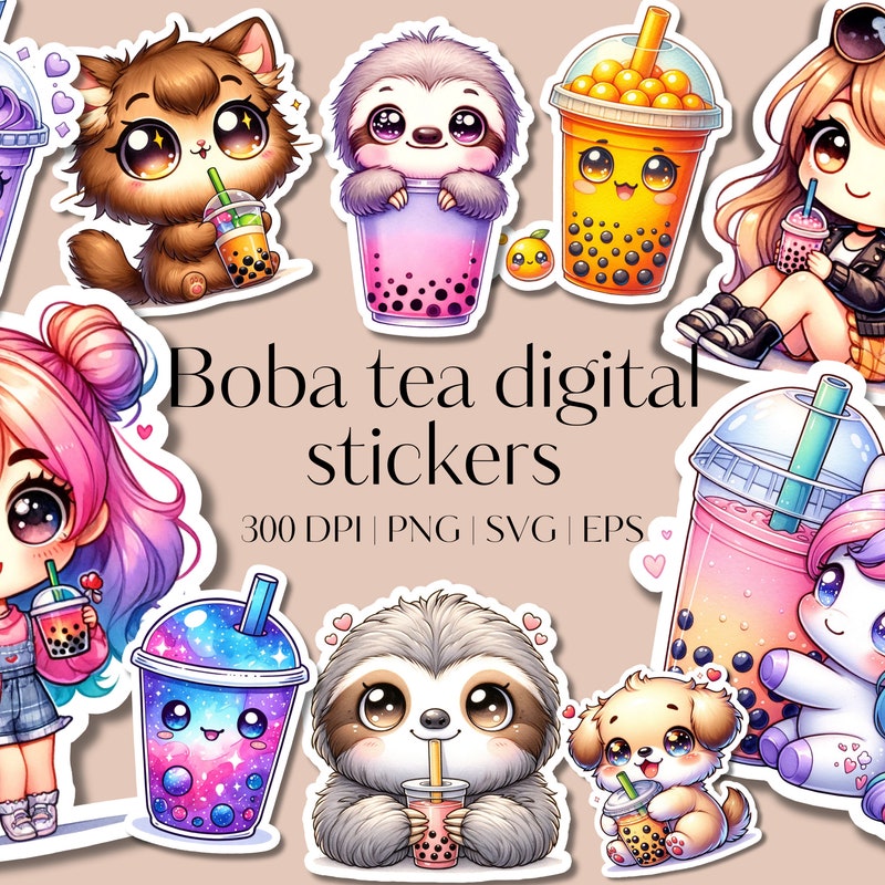 Boba Tea Sticker - Etsy