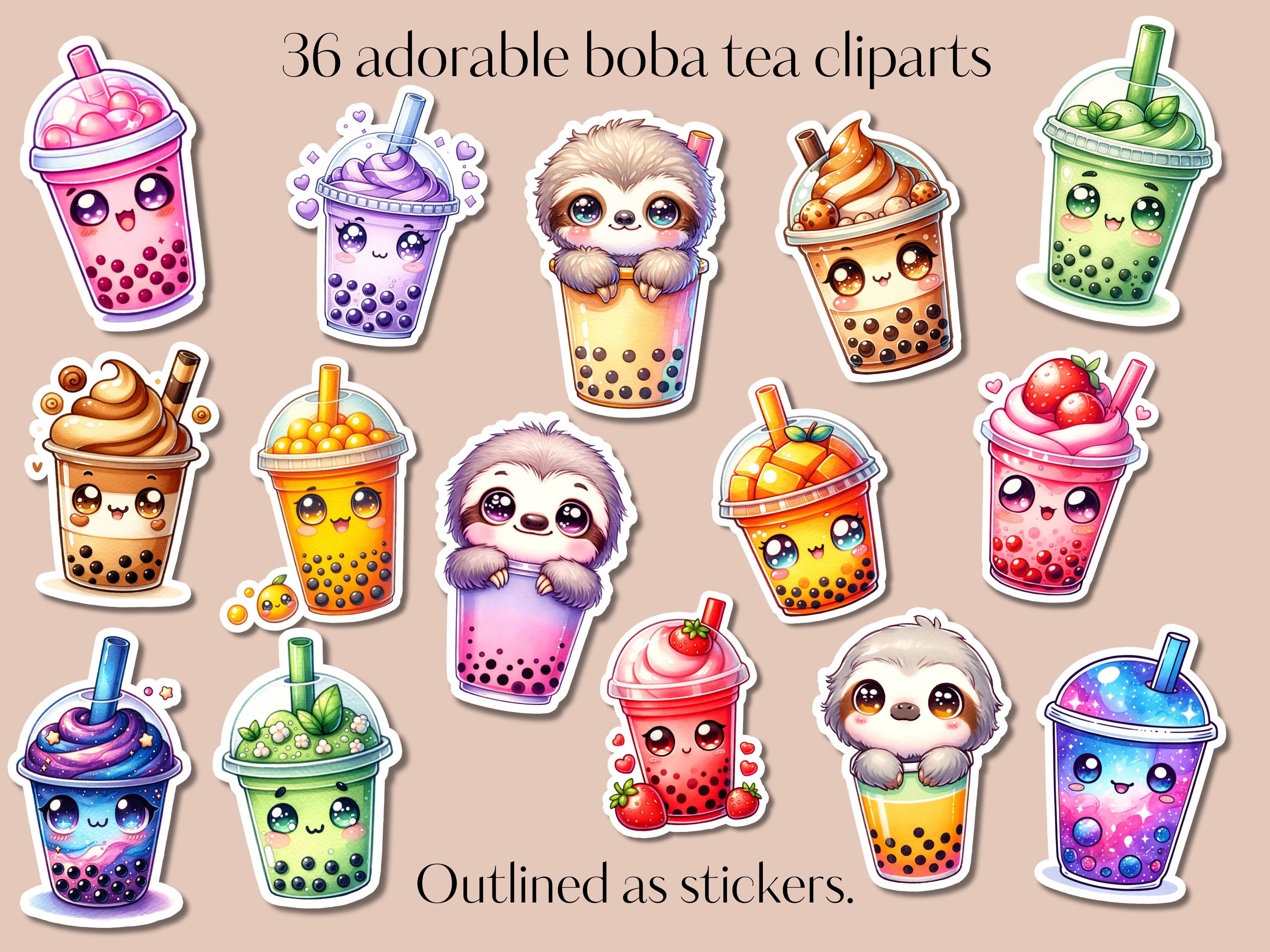 36 Cricut Stickers Clipart - Sticker PNG Bundle - Printable Clipart Stickers - Vector Files ...