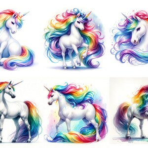 10 Rainbow Unicorn Clipart Bundle High Quality JPG Unicorn Clip Art ...