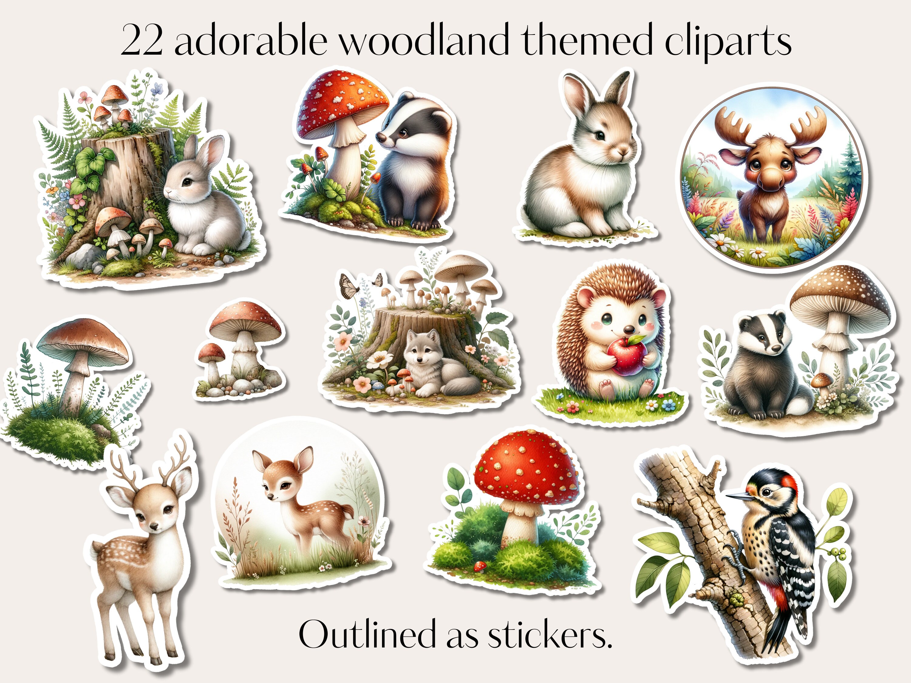 22 Cricut Stickers Clipart - Sticker PNG Bundle - Printable Clipart Stickers - Vector Files ...