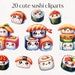 20 Cute Sushi Clipart Food Clipart Sushi PNG Watercolor Sushi Clipart ...