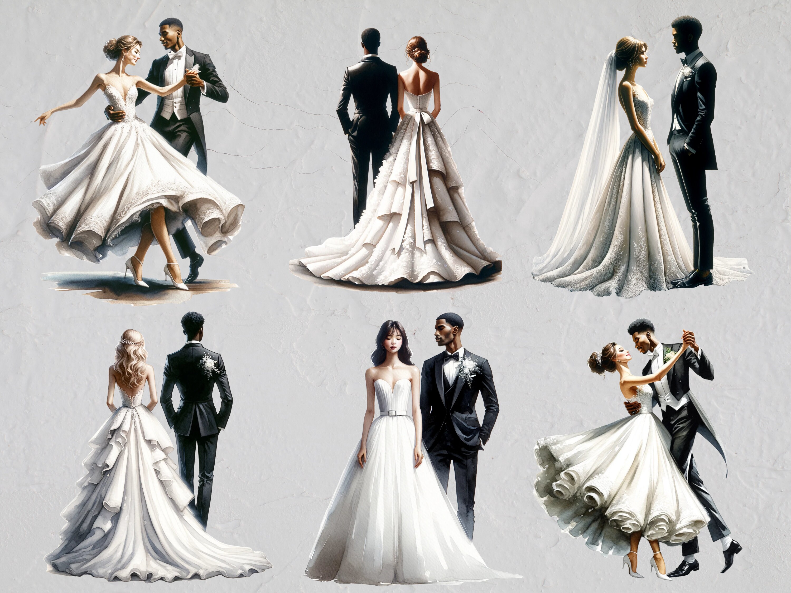 10 Bride and Groom Clipart SVG Husband and Wife PNG Couple Clipart ...