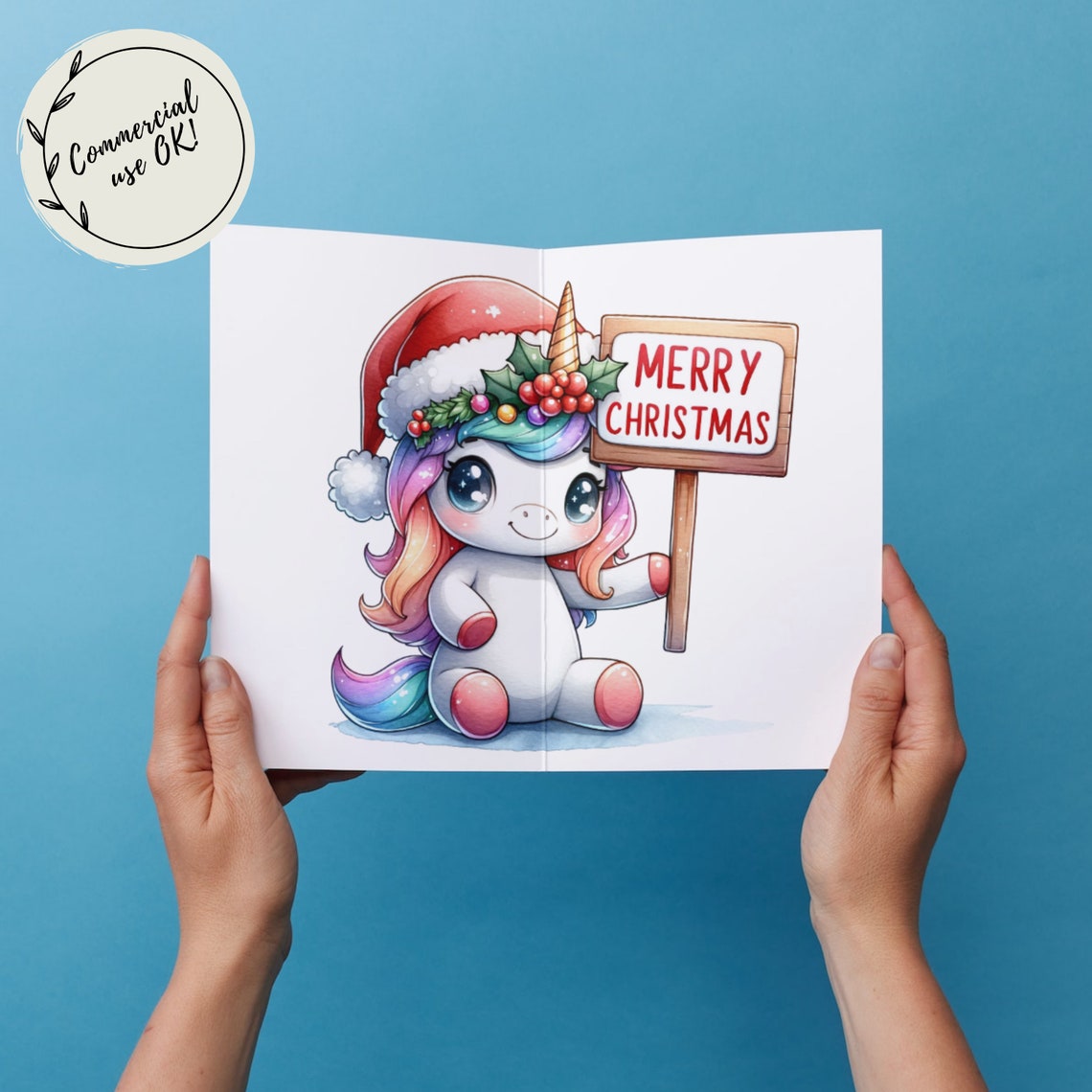 15 Christmas Unicorn Clipart Bundle Nursery Decor Cute Christmas ...