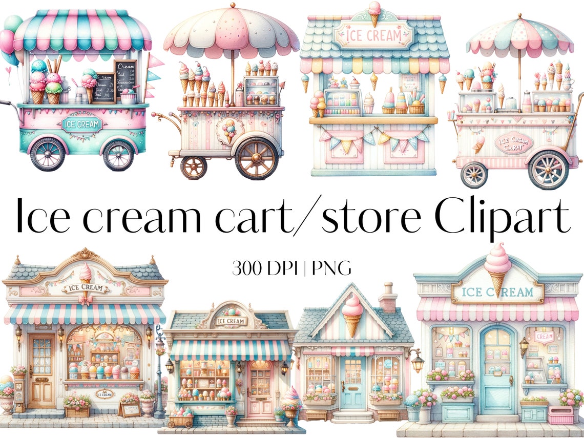 15 Ice Cream Cart Clipart Ice Cream Shop Clipart Ice Cream Logo Ice ...