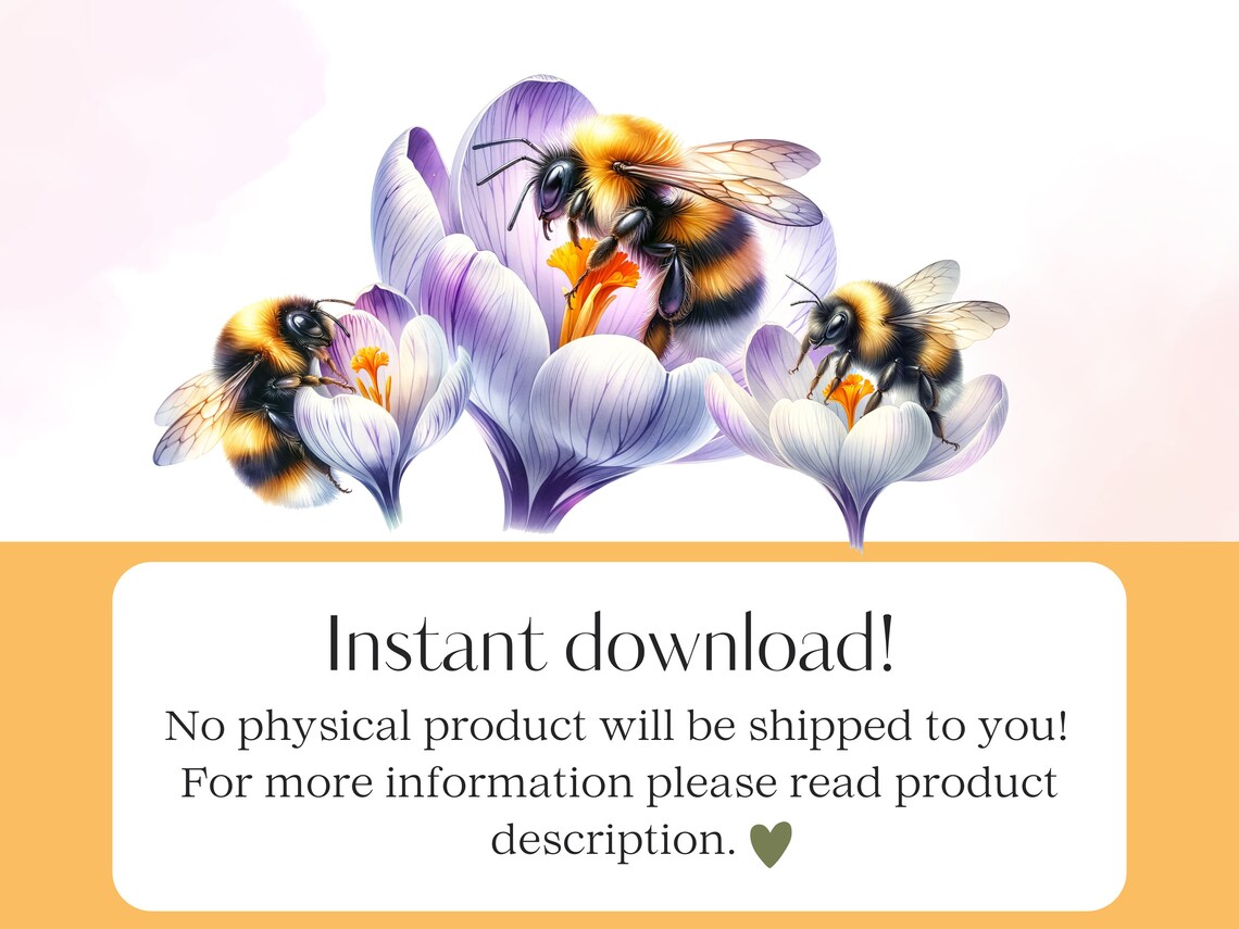 10 Watercolor Bumble Bee Clipart PNG Bumble Bee Spring Clipart Bumble ...