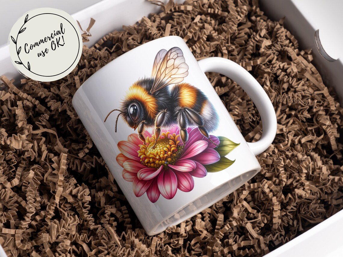 10 Watercolor Bumble Bee Clipart PNG Bumble Bee Spring Clipart Bumble ...