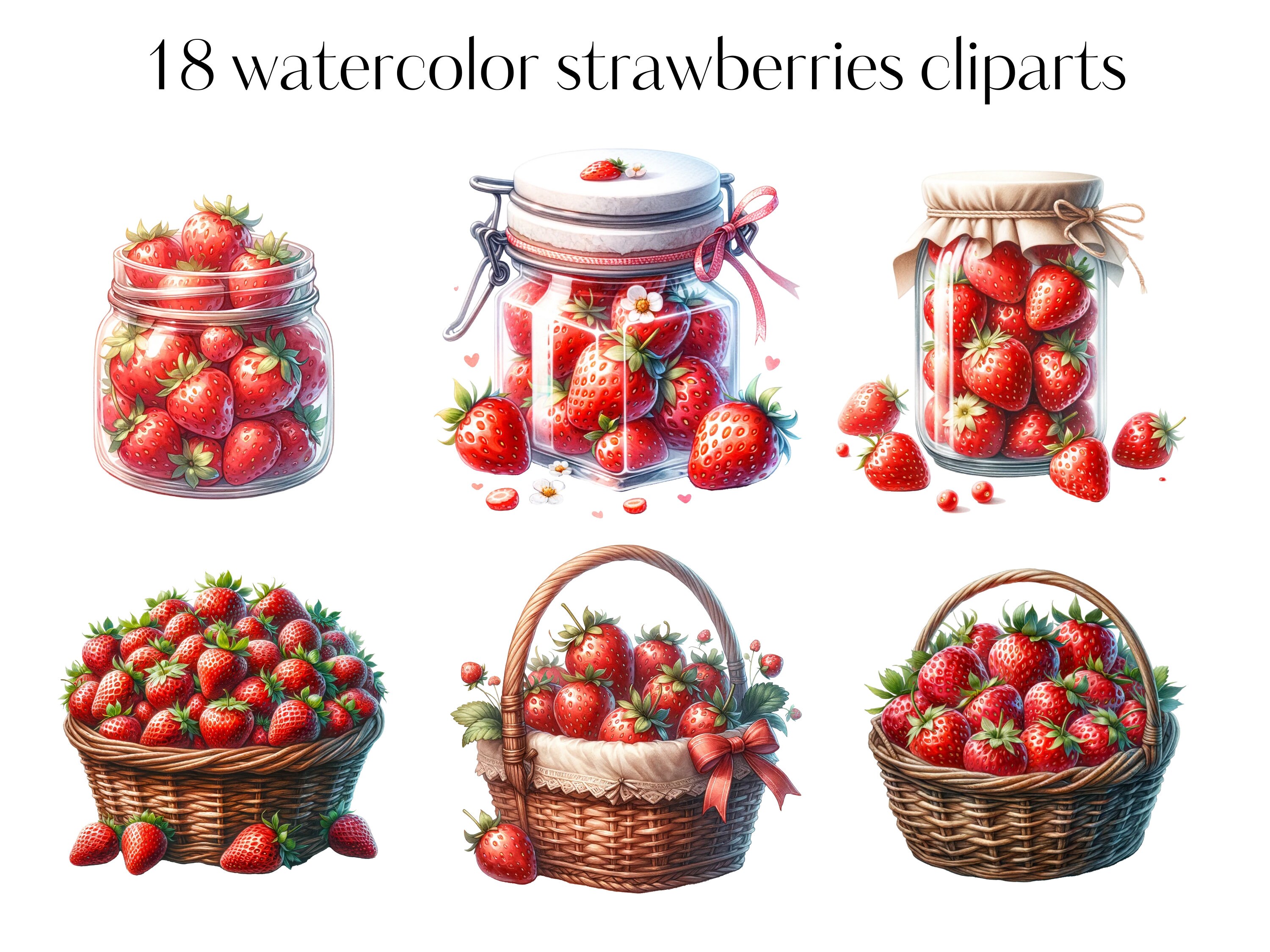 18 Strawberry Clipart High Quality Strawberry PNG Watercolor Strawberry ...