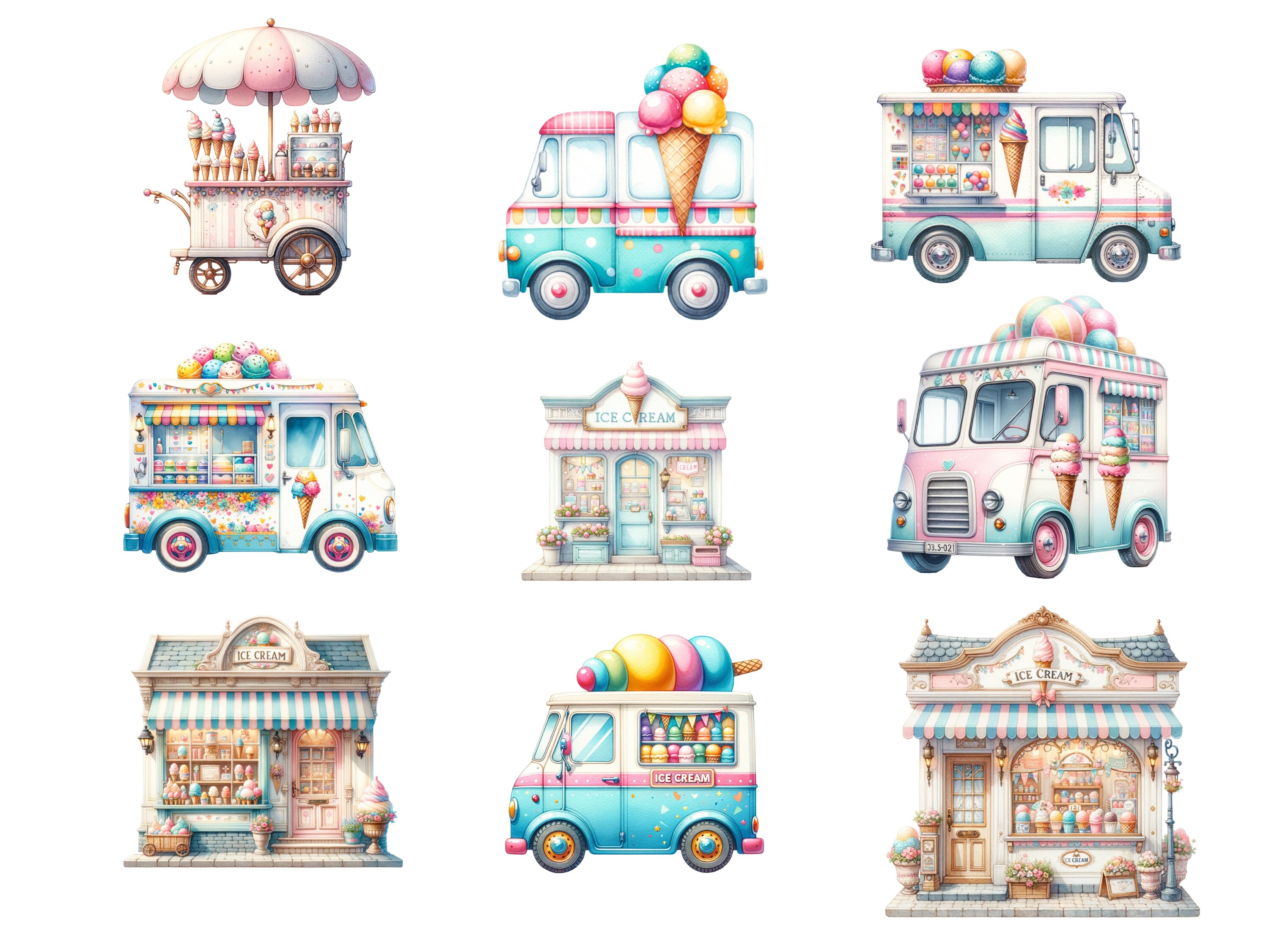 29 Ice Cream Clipart Digital Stickers Ice Cream PNG SVG Cricut Stickers ...