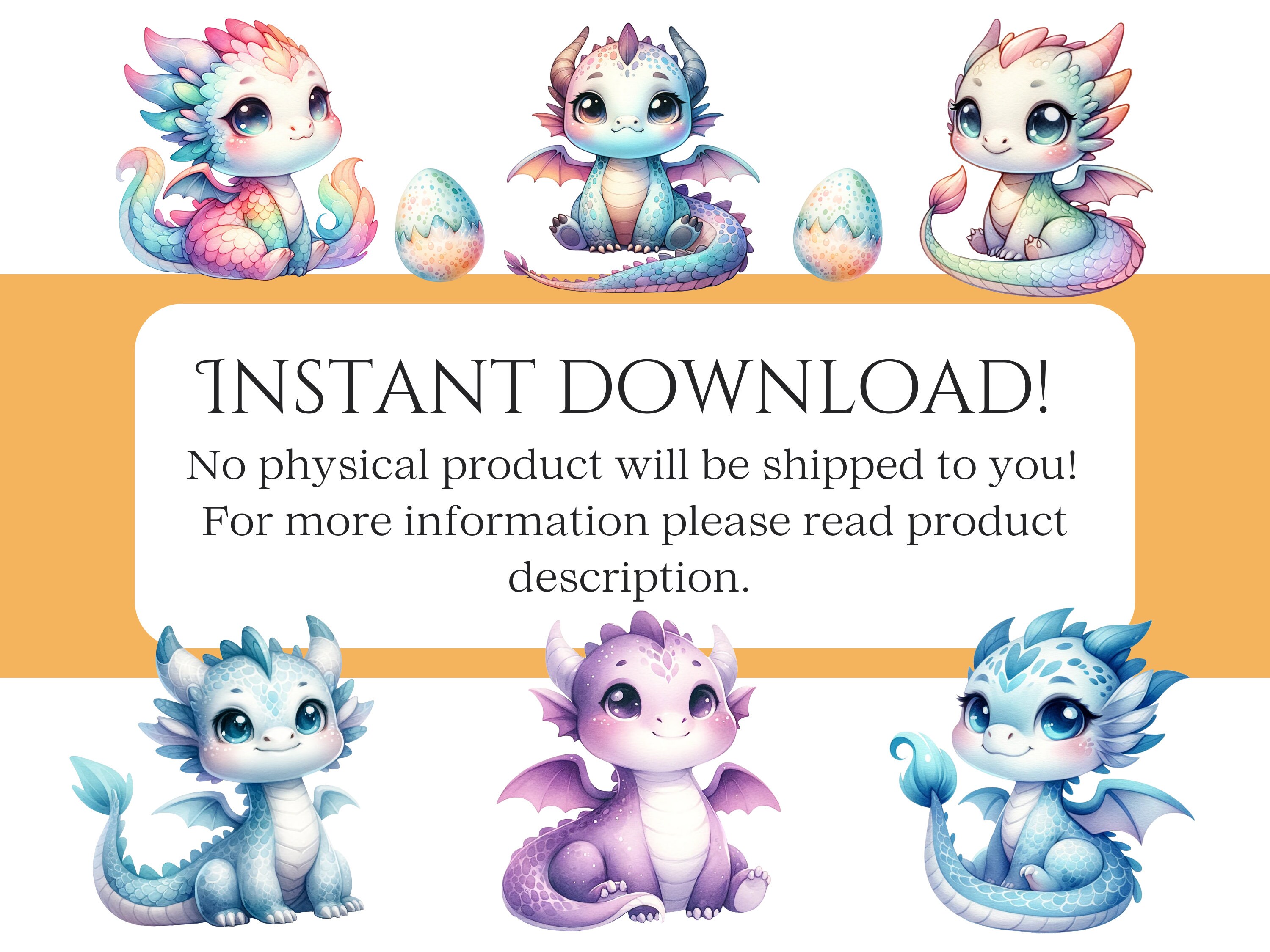 19 Dragon Clipart Watercolor Dragon PNG Fantasy Dragon Clipart Nursery ...