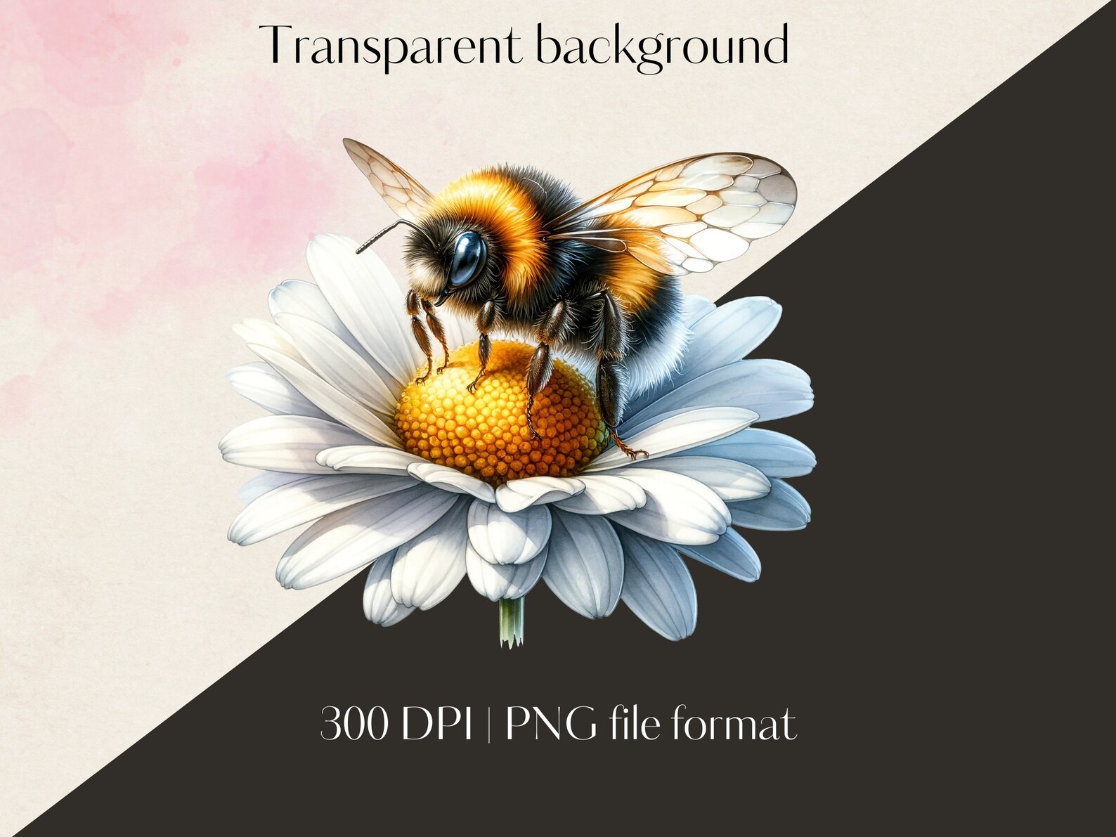 10 Watercolor Bumble Bee Clipart PNG Bumble Bee Spring Clipart Bumble ...