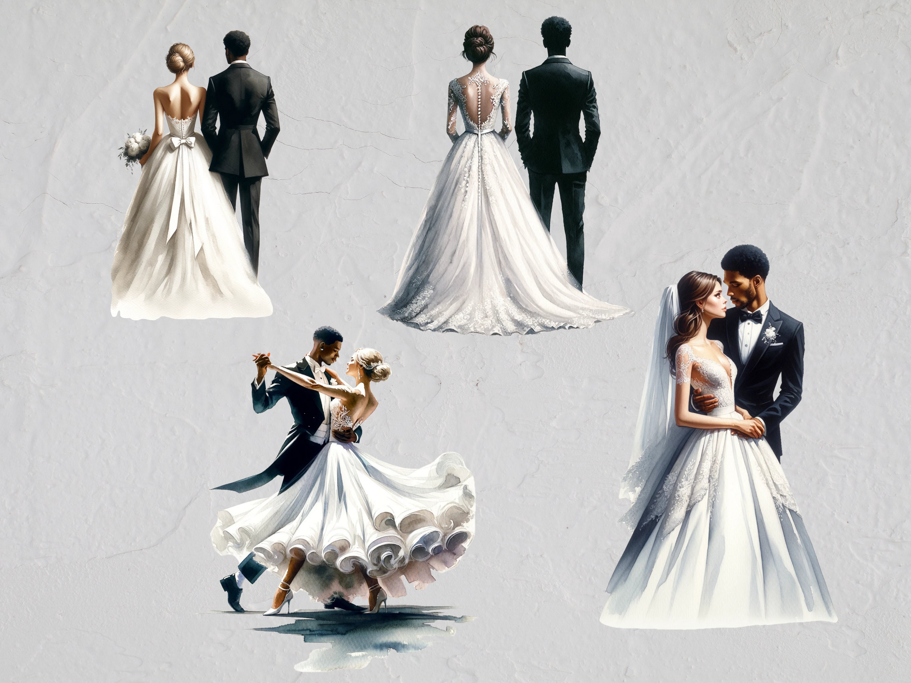 10 Bride and Groom Clipart SVG Husband and Wife PNG Couple Clipart ...