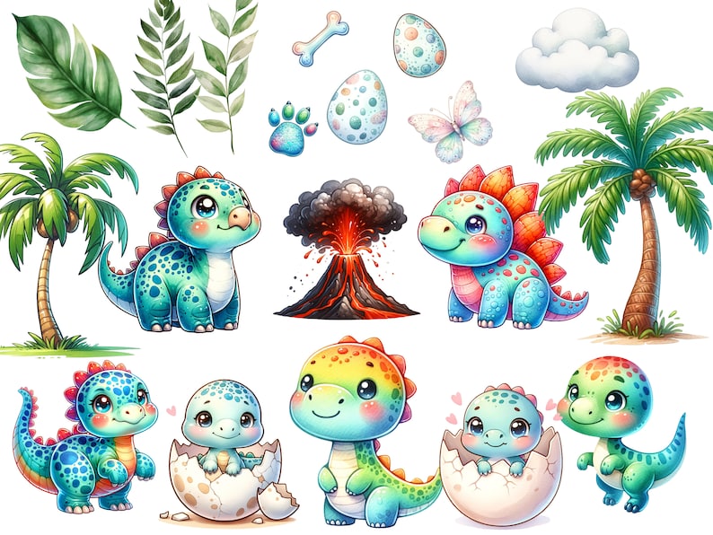 34 Cute Dinosaur Clipart Dinosaurs Clipart Dinosaur Egg Dinosaur PNG ...