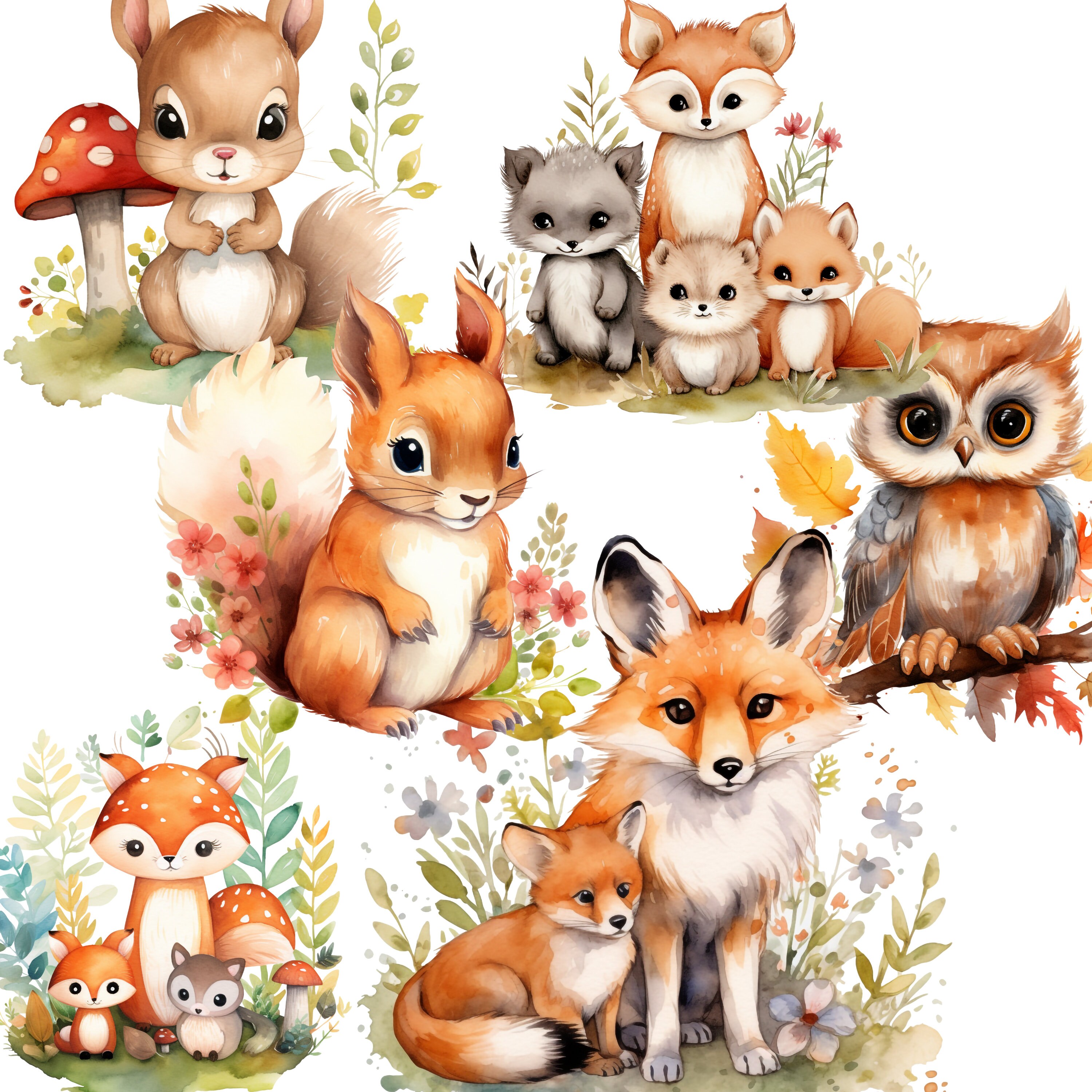 15 Cute Woodland Animals Clipart Bundle Forest Animals Clipart ...