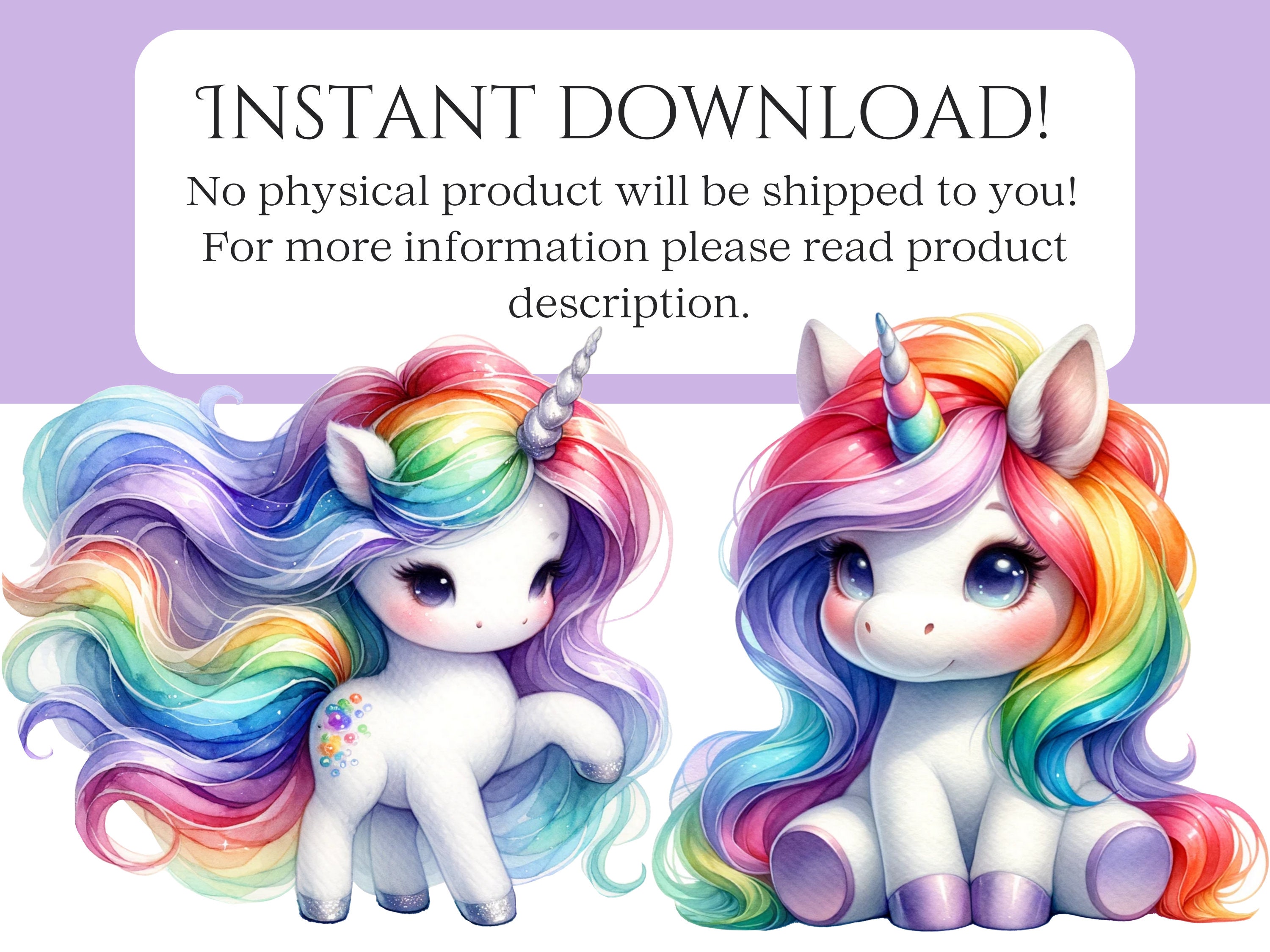 15 Rainbow Unicorn Clipart Bundle Unicorn Clip Art Elements Unicorn PNG ...
