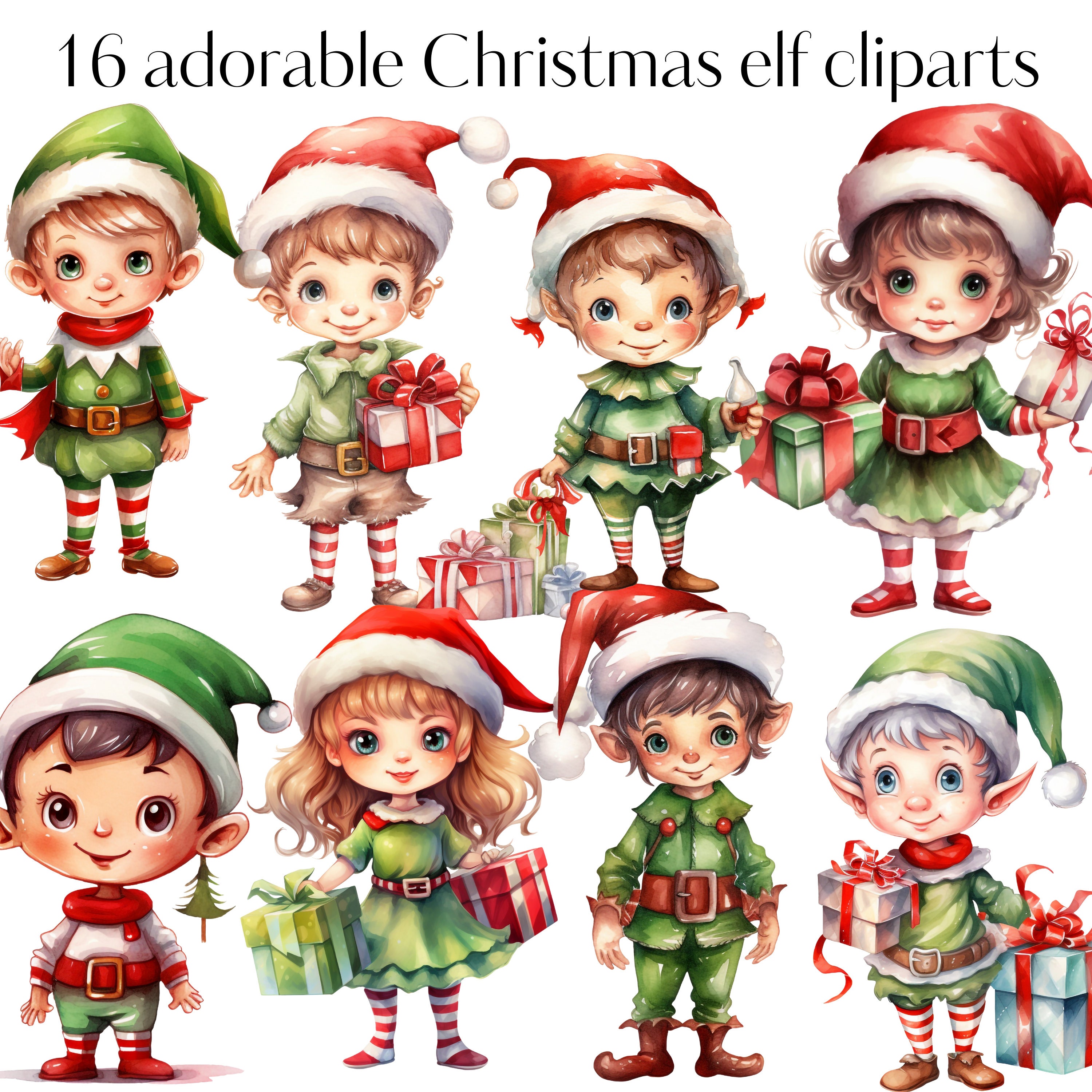 16 Christmas Elf Clipart Bundle Christmas Elf Svg Christmas Elf Png ...