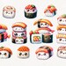 20 Cute Sushi Clipart Food Clipart Sushi PNG Watercolor Sushi Clipart ...