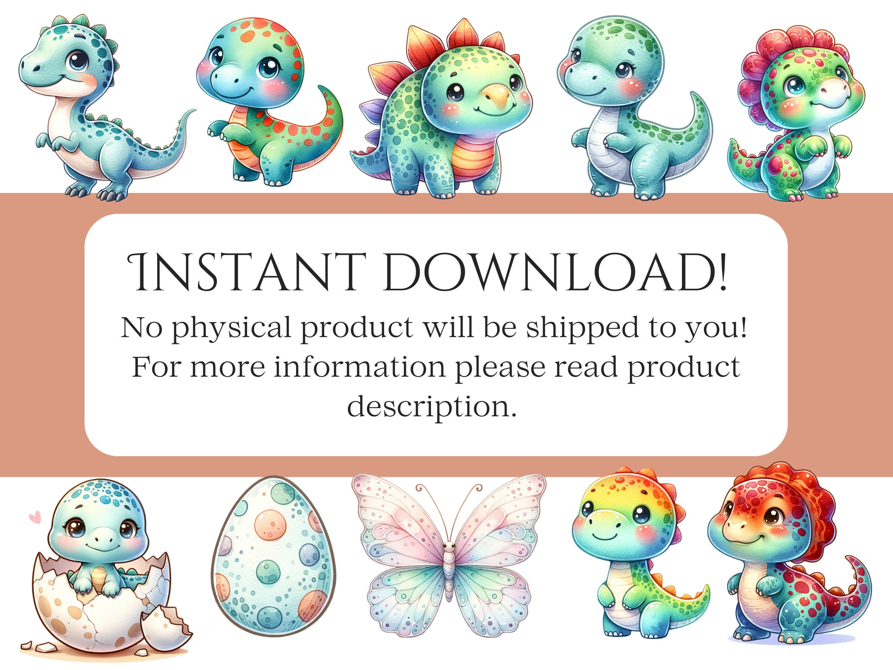 27 Cute Dinosaur Stickers Cricut Stickers Sticker PNG Bundle Printable ...