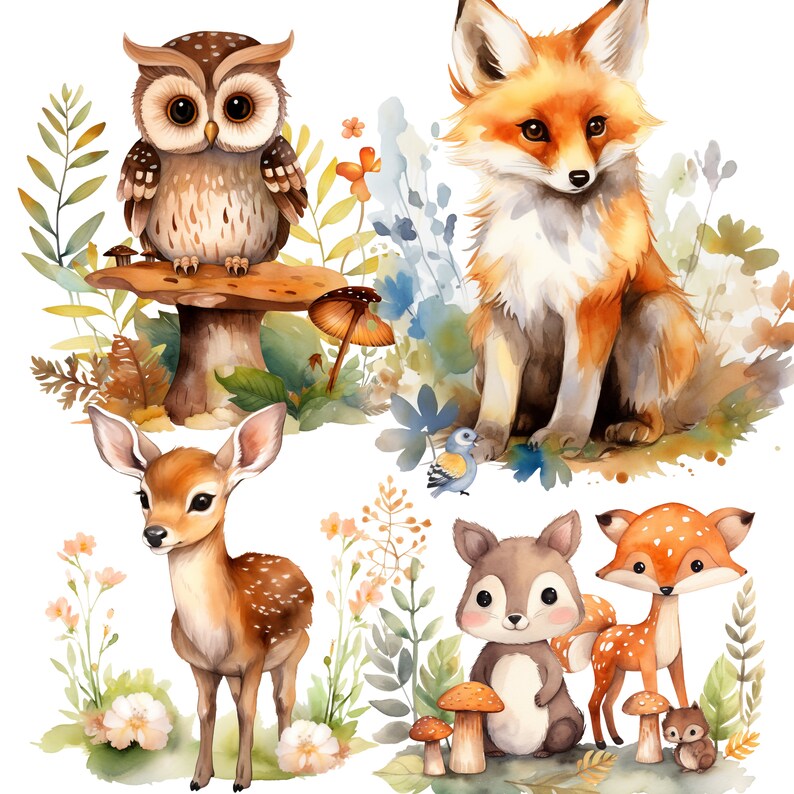 15 Cute Woodland Animals Clipart Bundle Forest Animals Clipart ...