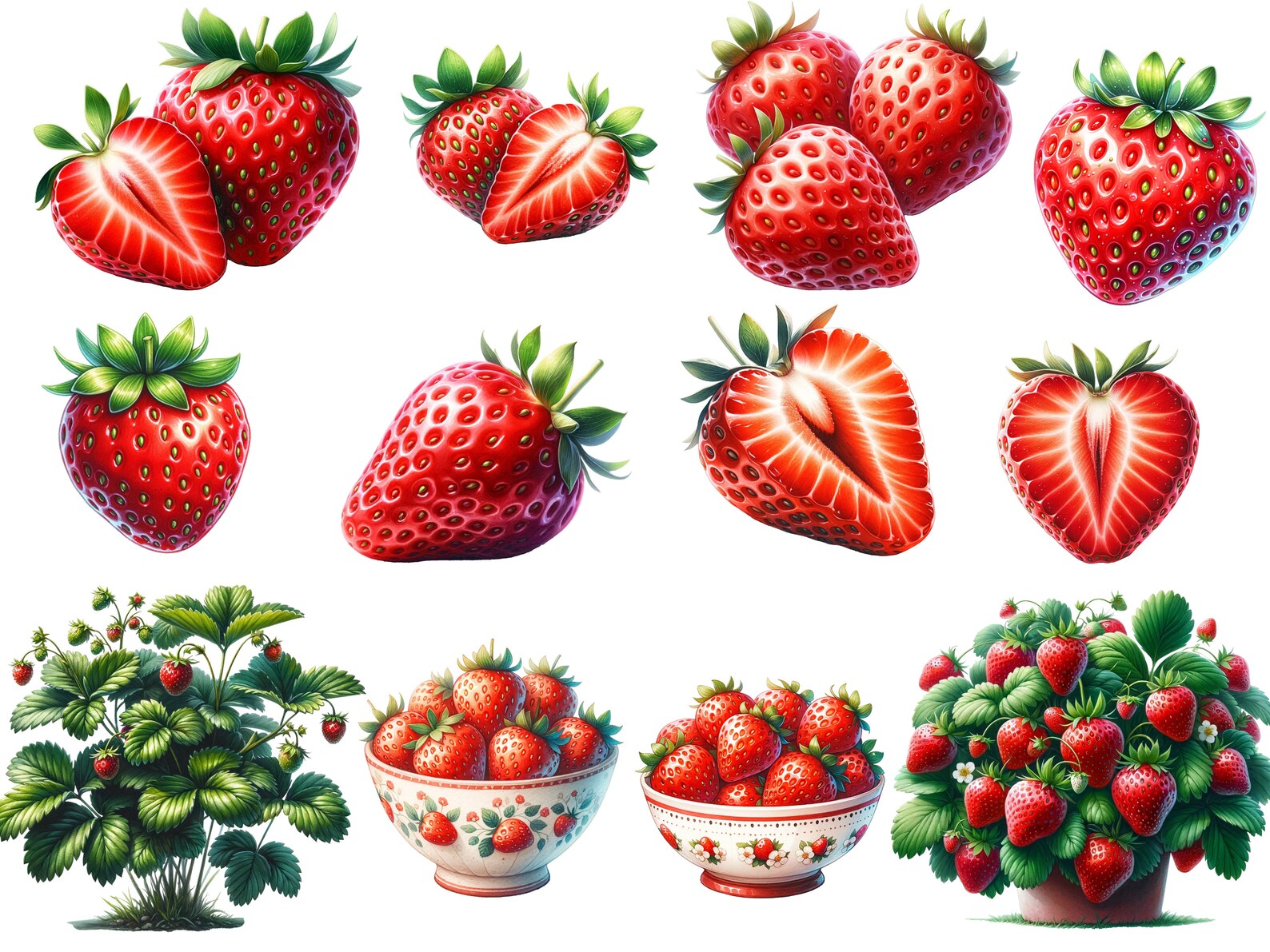 18 Strawberry Clipart High Quality Strawberry PNG Watercolor Strawberry ...