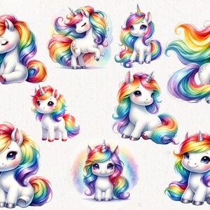 15 Rainbow Unicorn Clipart Bundle Unicorn Clip Art Elements Unicorn PNG ...