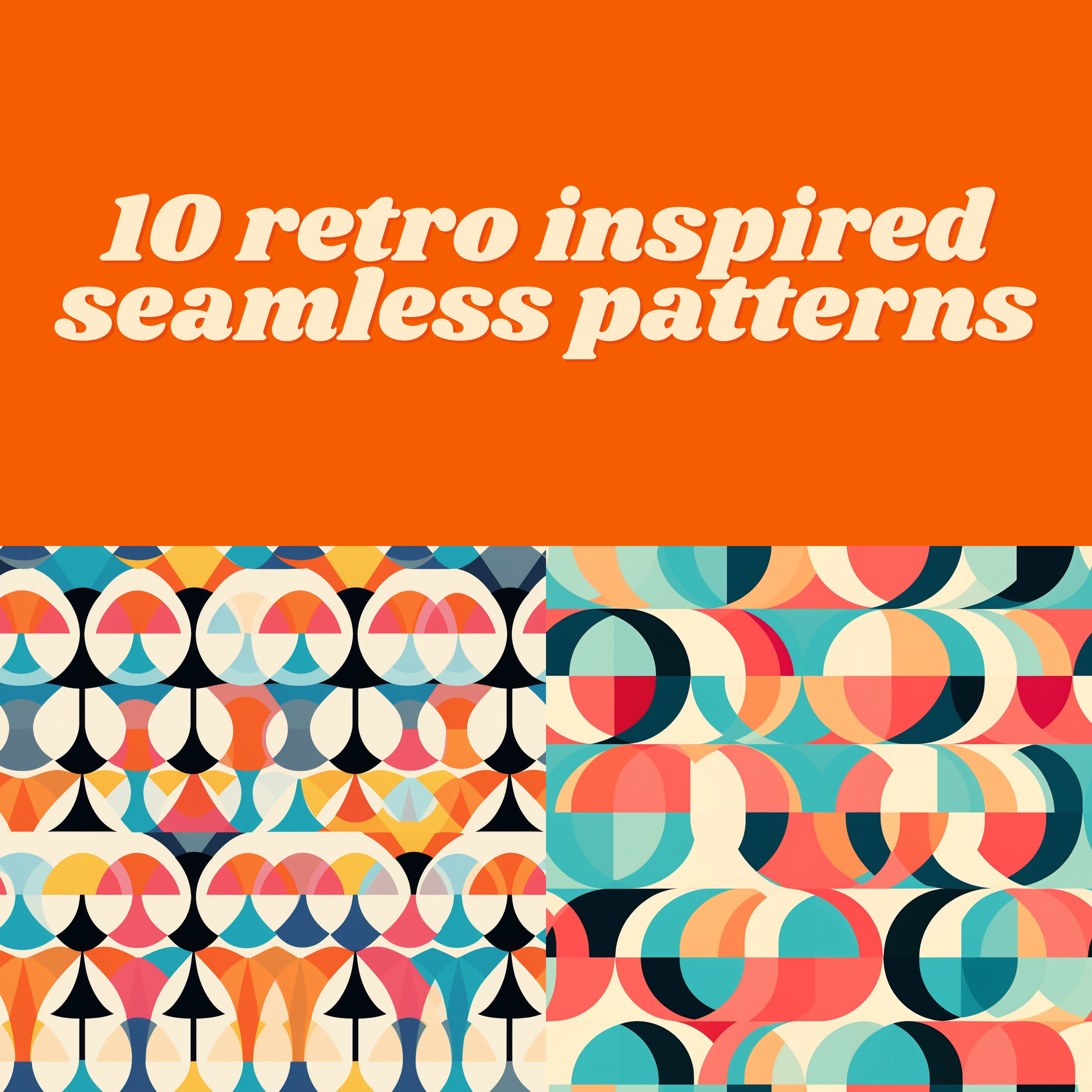 10 Retro Seamless Pattern SVG Retro Background PNG Groovy Seamless File ...