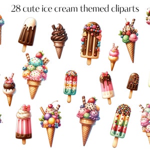 29 Ice Cream Clipart Digital Stickers Ice Cream PNG SVG Cricut Stickers ...