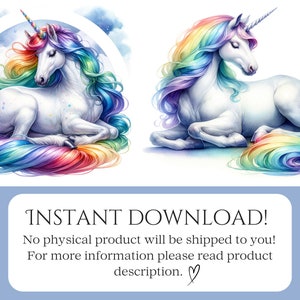 10 Rainbow Unicorn Clipart Bundle High Quality JPG Unicorn Clip Art ...