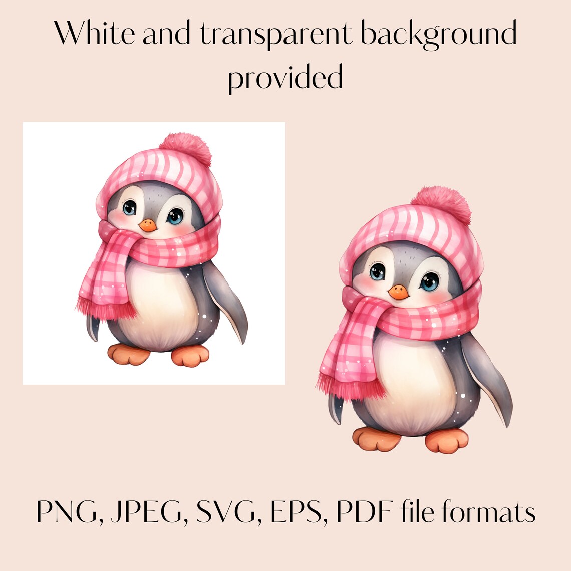 10 Watercolor Penguin Clipart Bundle Penguin SVG Vector Penguin ...