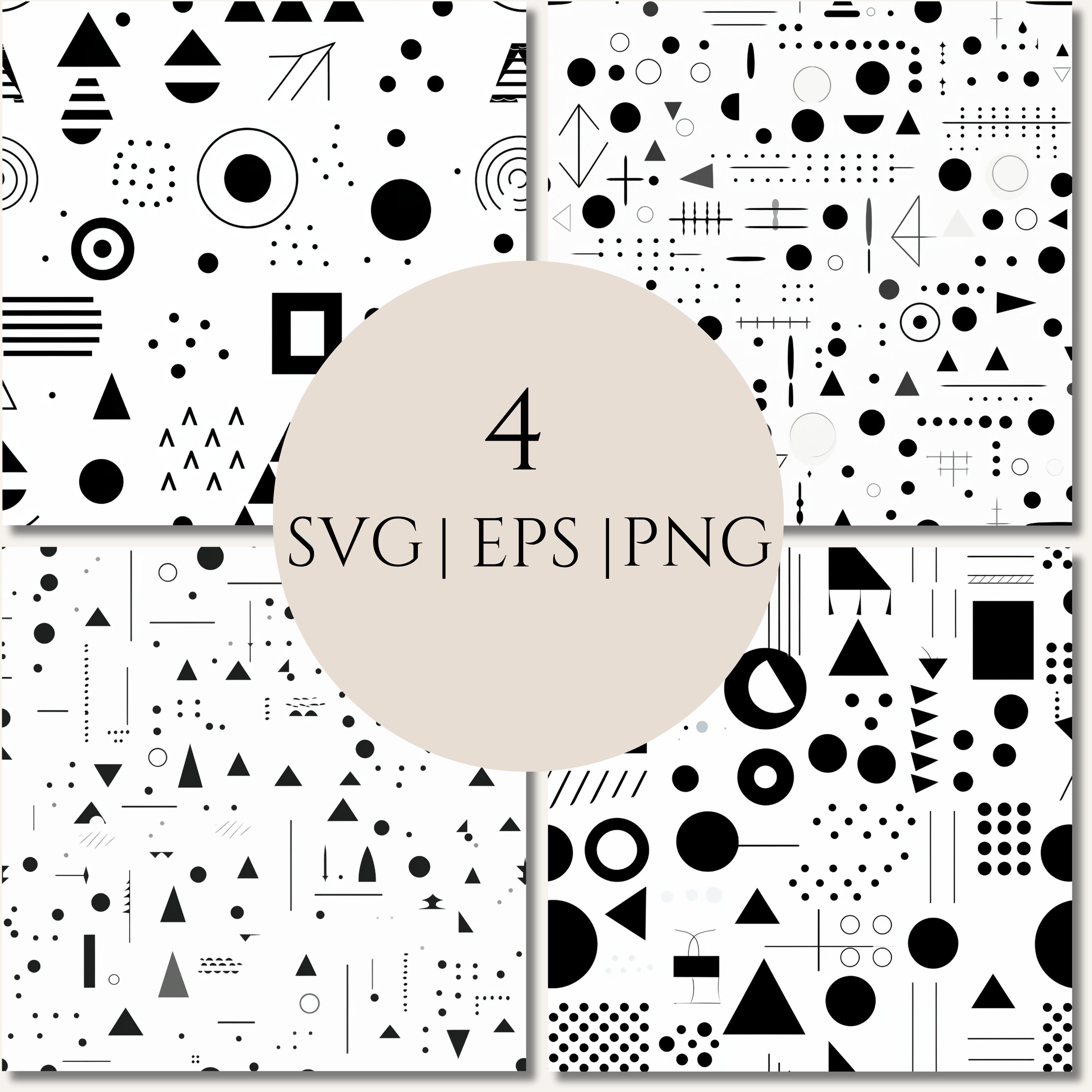 4 SVG Geometric Pattern Background Seamless Pattern PNG EPS Repeating ...