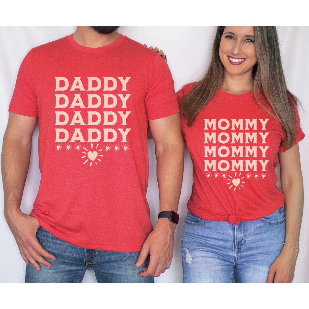 Mommy Daddy Couples Matching Shirts, Spring Baby Reveal, Pregnancy ...