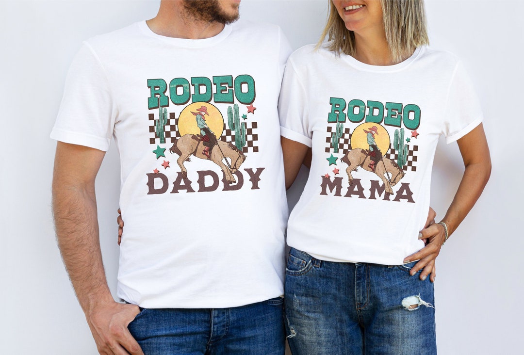 First Rodeo Birthday Party Matching Couple Shirts, Cowgirl Party Shirts ...