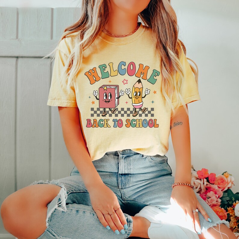 Welcome Back to School Teacher Shirt, Retro Teacher Tee, First Day of ...