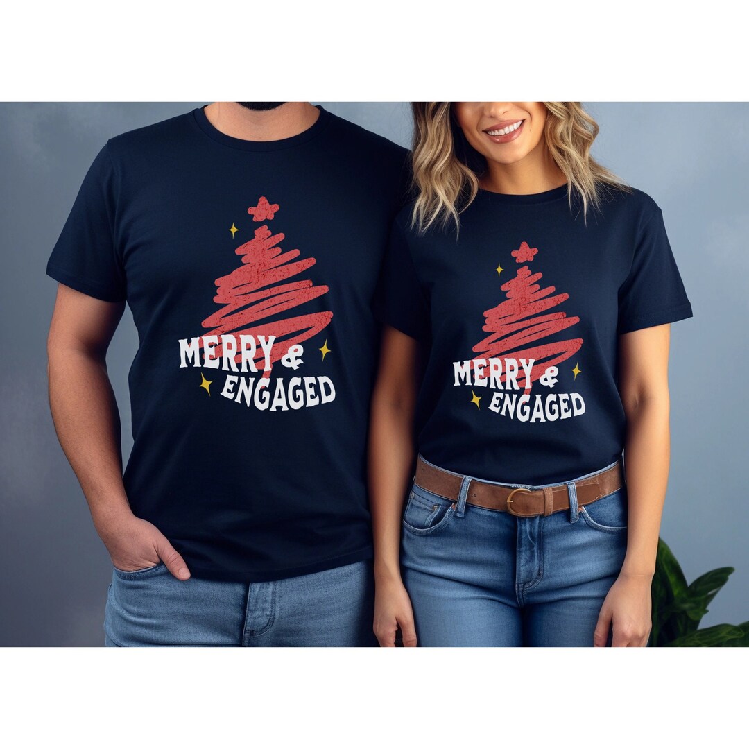 Matching Couples Christmas Shirts, Holiday Couple Engagement Gift, His ...