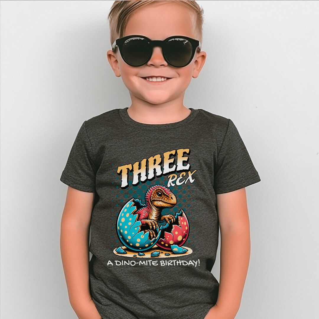 Three Rex Matching Family Birthday Shirts, 3rd Birthday Shirt, Three ...
