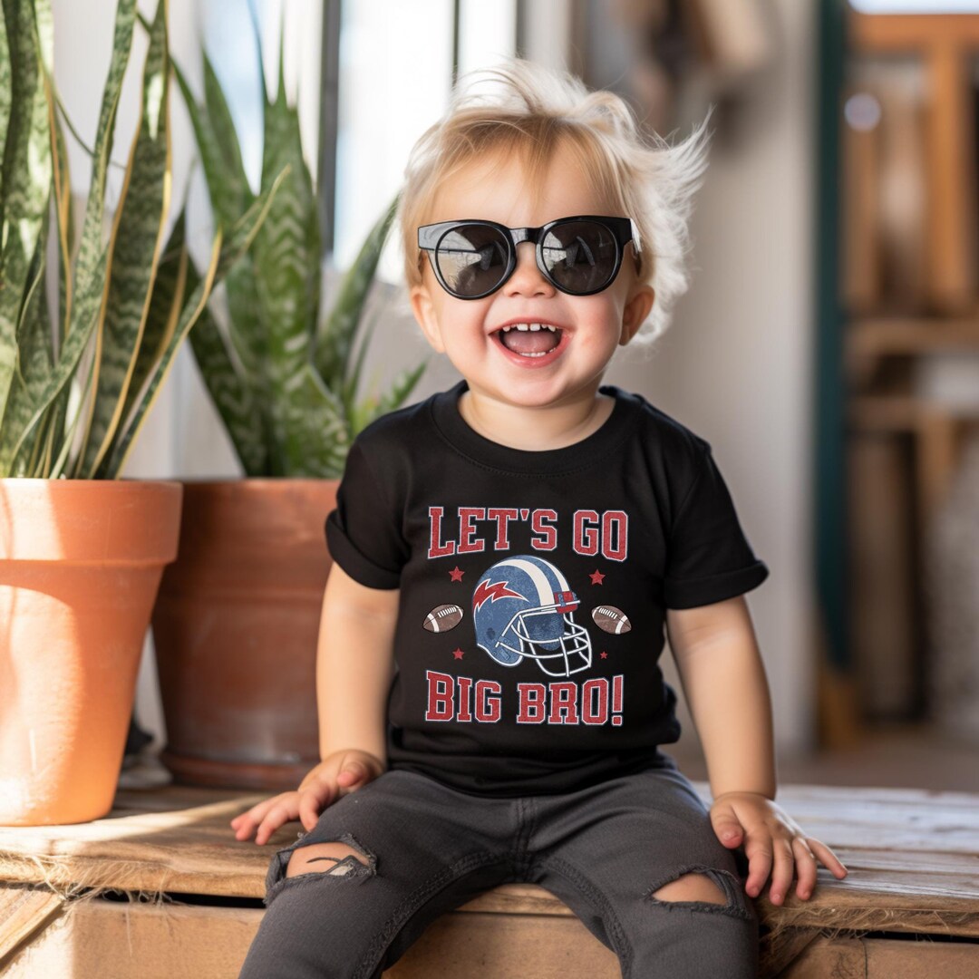Brother Football Shirt Let's Go Big Bro! Game Day Tshirt Toddler Boy ...