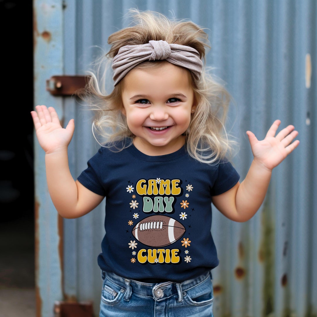 Game Day Cutie Girls Football Shirt Kids Gameday Tshirt Toddler ...