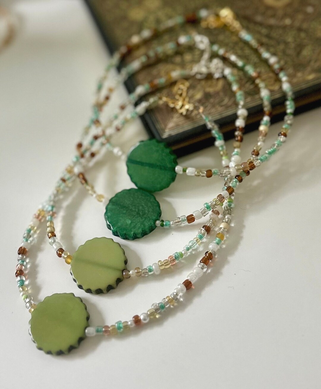 Beaded Bottle Cap Choker Necklace | Beaded Necklace | Boho Jewelry ...
