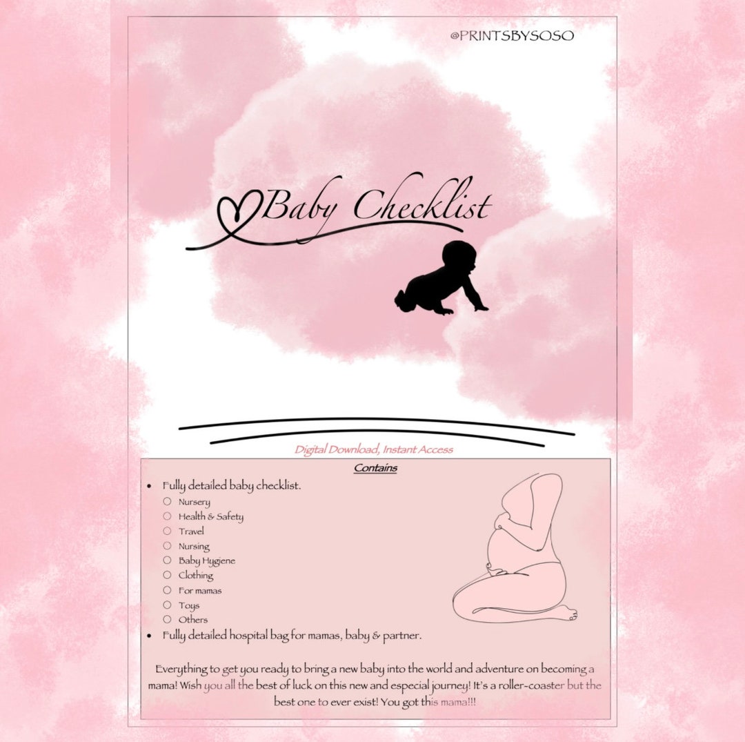 Baby Checklist Printable | Newborn Essentials | Hospital Bag | Planning ...