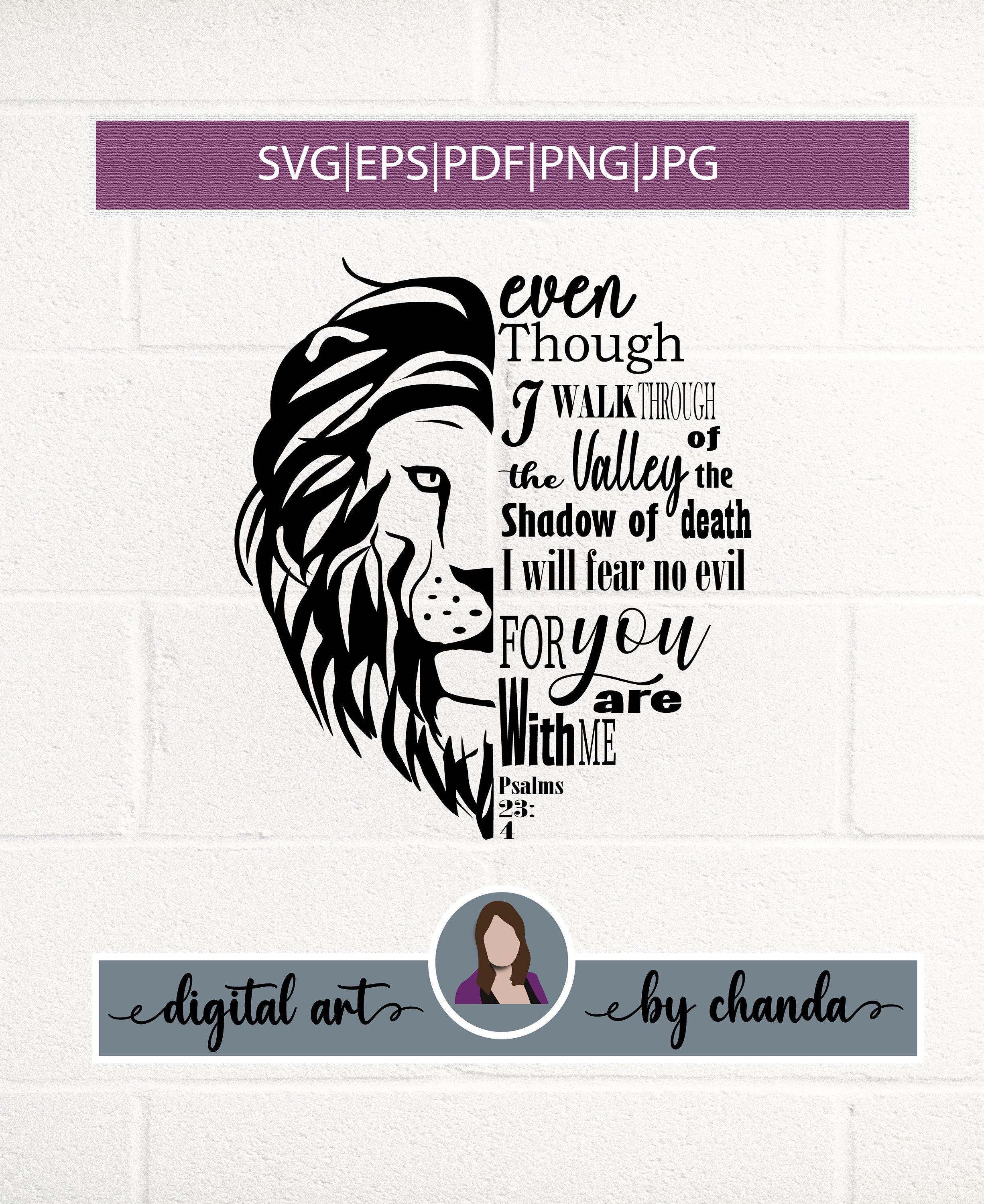 Psalms 23:4 SVG for Cricut, Bible Verse Svg, Christian Svg,eps, Pdf ...