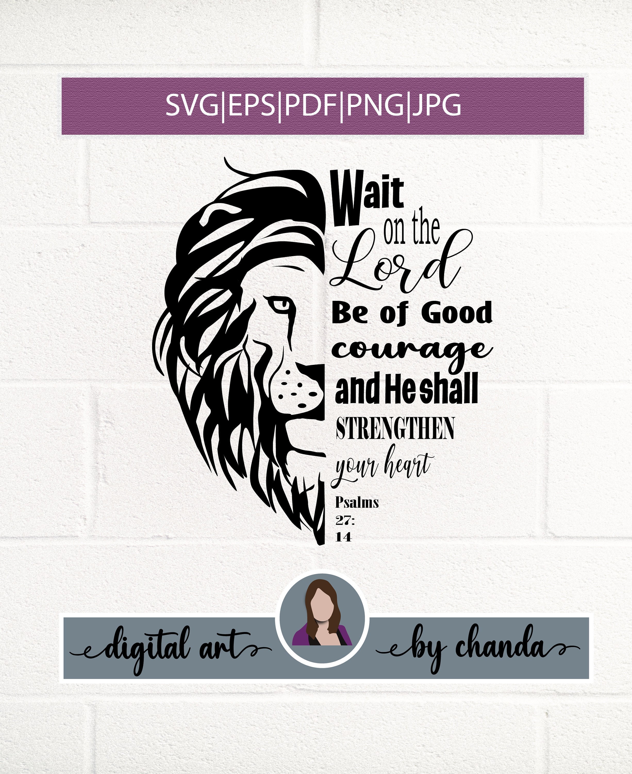 Psalms 27:14 SVG for Cricut, Bible Verse Svg, Christian Svg, Dxf,eps ...