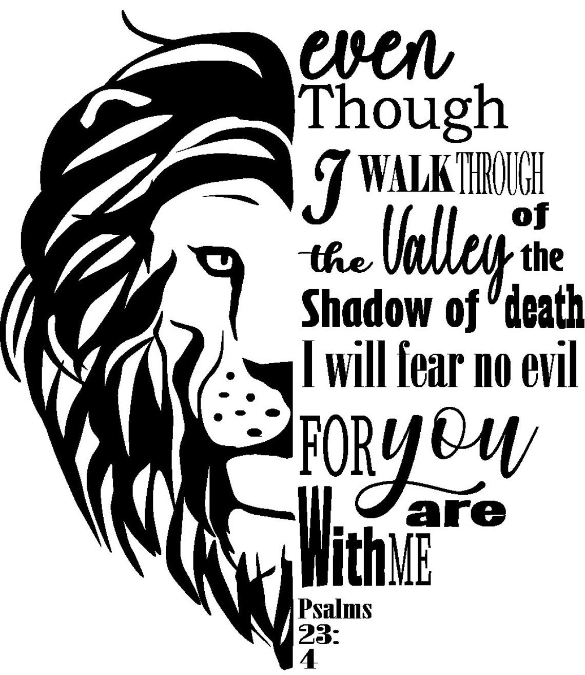 Psalms 23:4 SVG for Cricut, Bible Verse Svg, Christian Svg,eps, Pdf ...