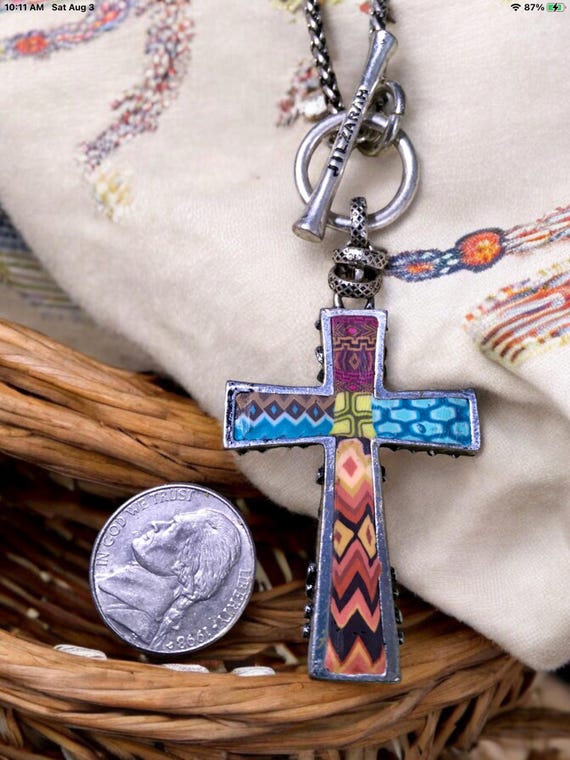 Religious reversible cross necklace, reversible cross… - Gem